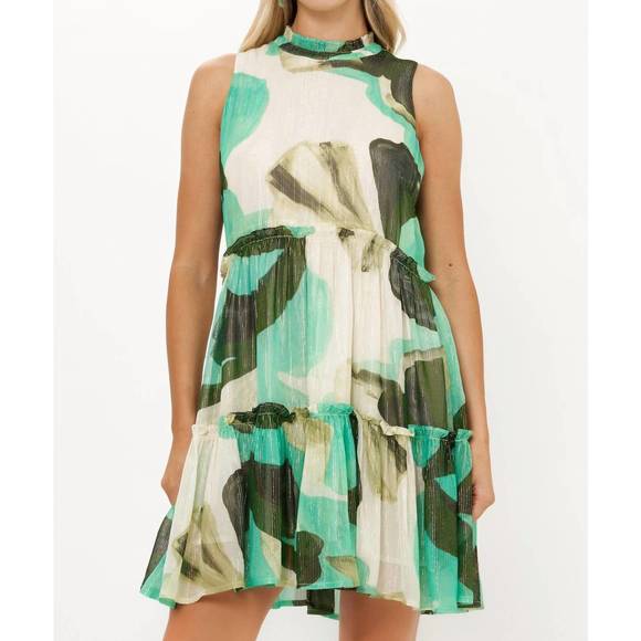 Oliphant | Dresses | New Oliphant Ruffle Tiered Short Dress In Ginkgo ...